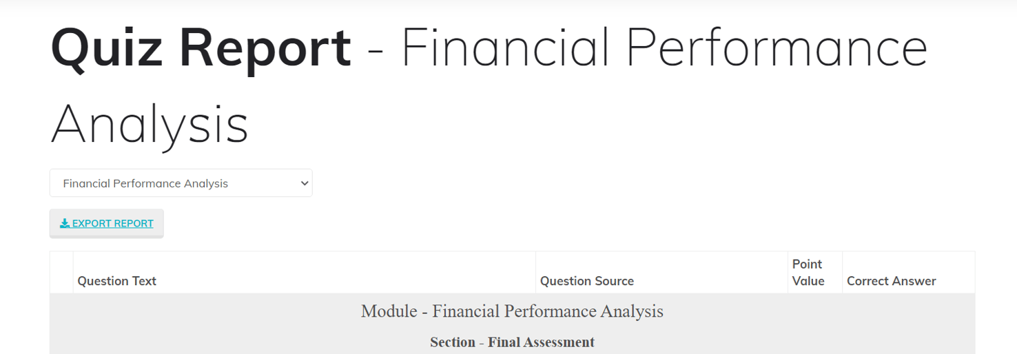 How to Access the Quiz Report